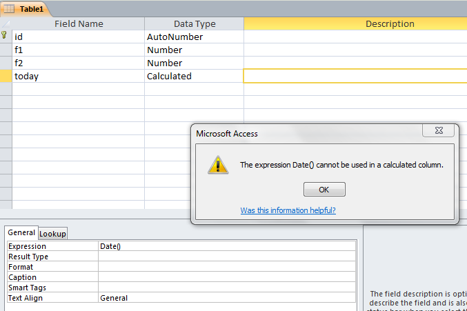 Question - Today's date in a calculated field | Access World Forums